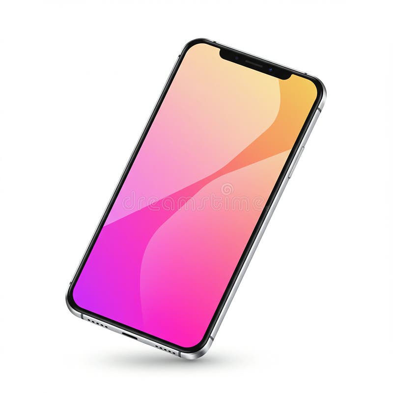 A Modern Smartphone with a Sleek Design Featuring a Thin Black Border ...