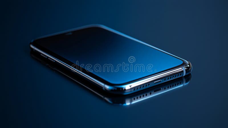 Modern Smartphone with Sleek Edges on a Reflective Surface Stock Photo ...