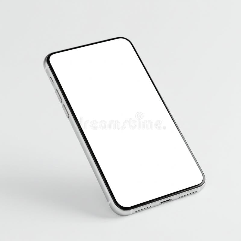 A Modern Smartphone with a Sleek, Silver Frame is Shown at a Slight ...