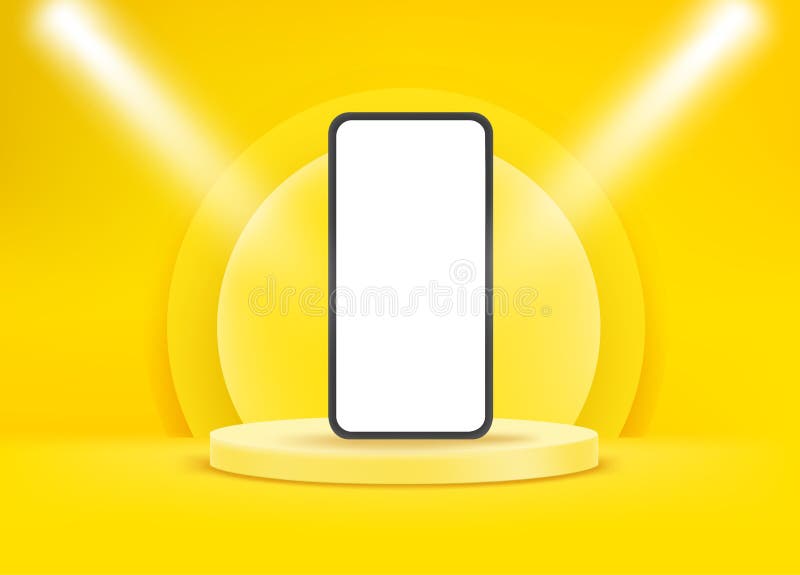 Modern Smartphone on a Stage Stock Vector - Illustration of banner ...