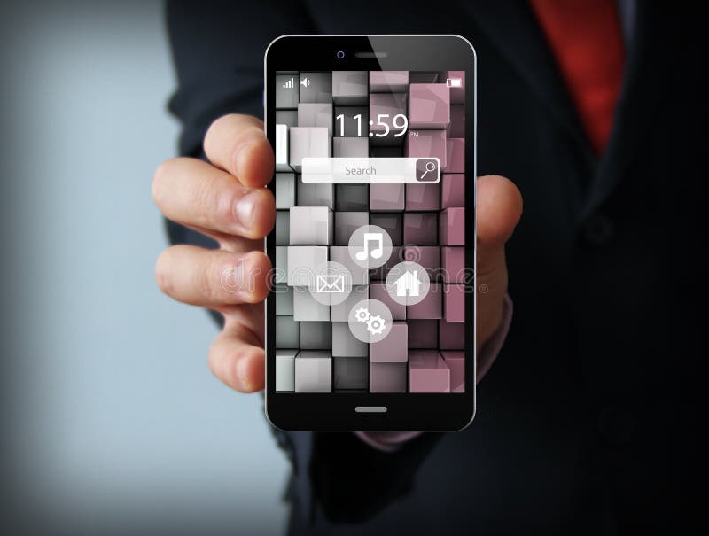 Modern Smartphone with Touchscreen Interface Stock Illustration ...