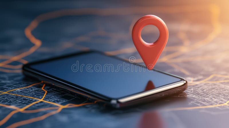 Modern Smartphone Tracking Icon for Logistics Use Stock Photo - Image ...