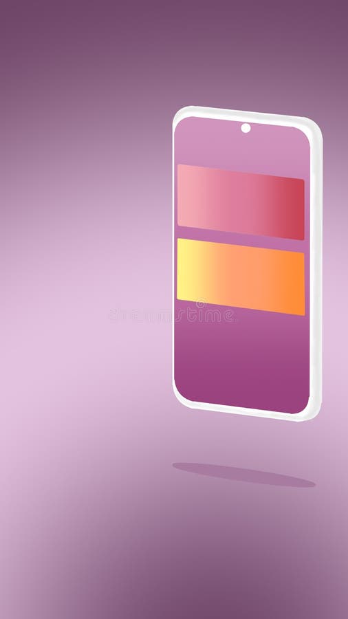Modern Smartphone UI DESIGN Template Isolated on Purple Gradient Stock ...