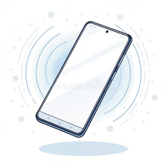 Modern Smartphone Vibrating with Subtle Circular Waves and Digital ...