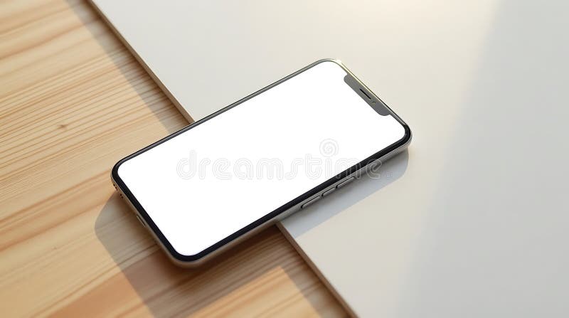 Modern Smartphone on Wooden Surface Stock Illustration - Illustration ...