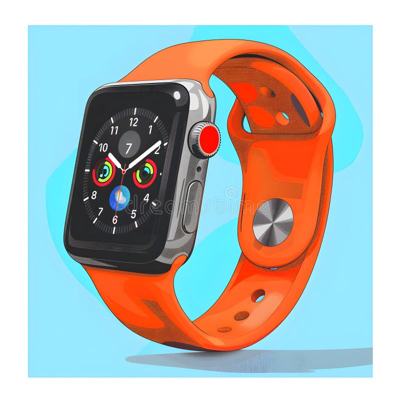 Modern Smartwatch with Connectivity, Innovation, Technology, Orange ...