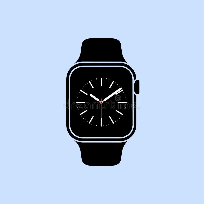 Modern Smartwatch with a Digital Time Display Stock Illustration ...