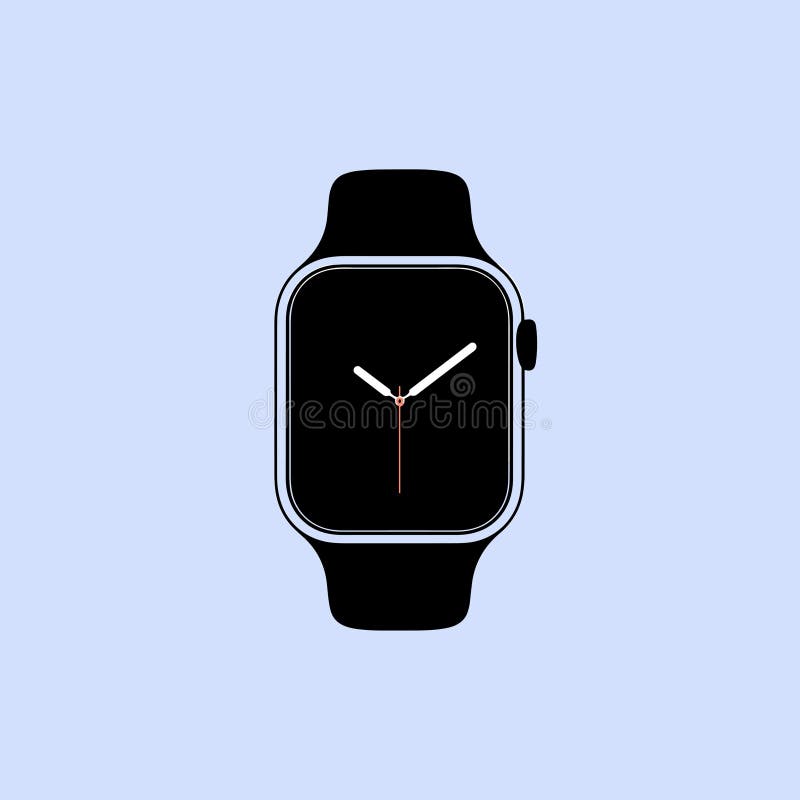 Modern Smartwatch with a Digital Time Display Stock Illustration ...