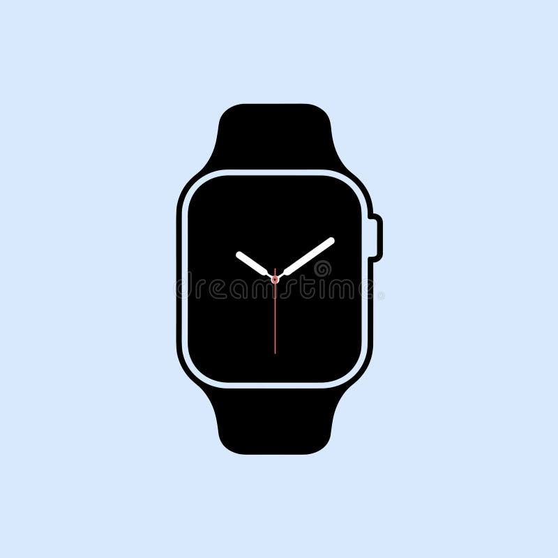 Modern Smartwatch with a Digital Time Display Stock Illustration ...