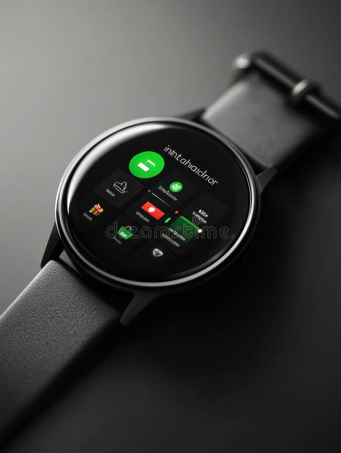 Modern Smartwatch Displaying Detailed Grocery List with Sleek Interface ...