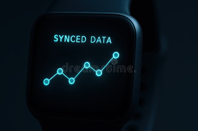 Modern Smartwatch Displaying Synced Data with Graph Analytics on Dark ...
