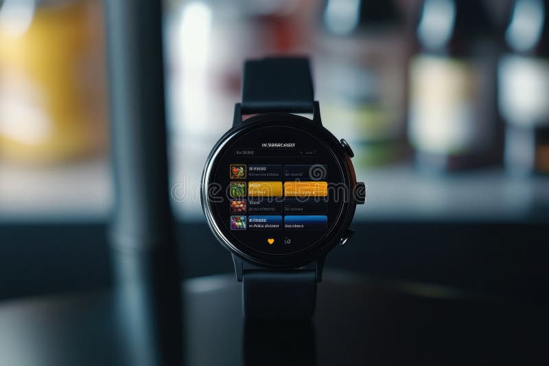 Modern Smartwatch Displays Grocery List in Sleek, Minimal Interface ...