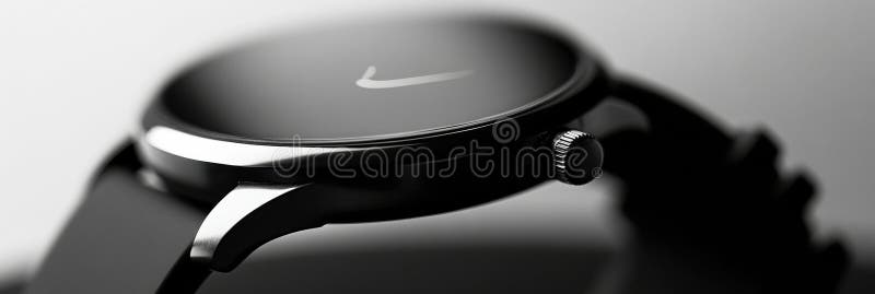Close-up of a Modern Smartwatch Showcasing a Clean Monochrome Watch ...