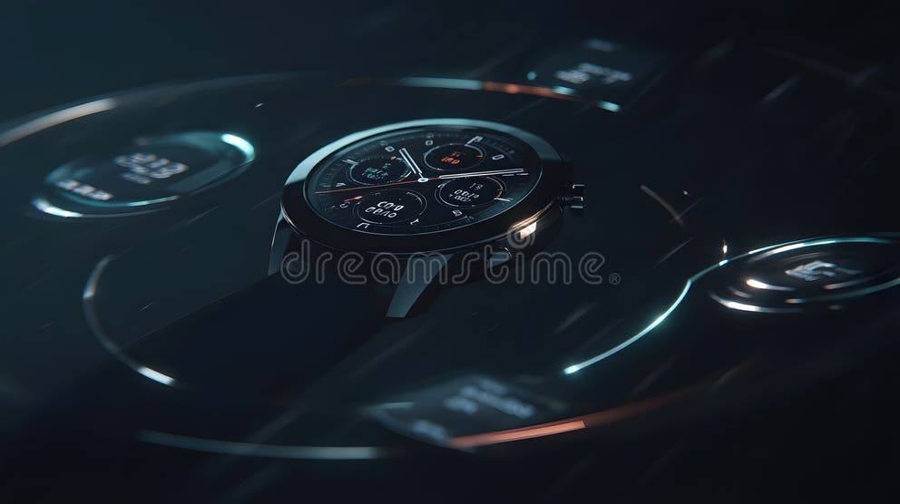 Modern Smartwatch Interface with Digital Fitness Data Display ...