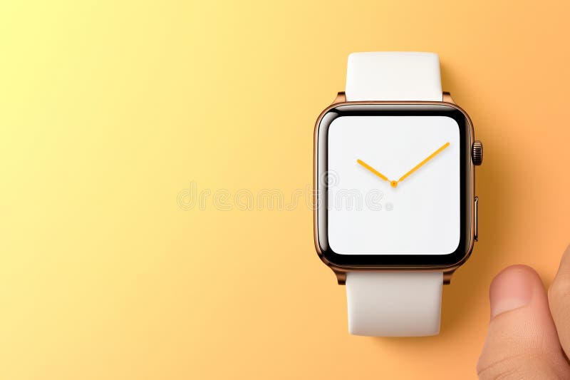 Modern Smartwatch with Blank Screen Mockup and Copyspace - Wide Banner ...