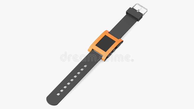 Modern Smartwatch with Rectangular Screen and Band Stock Image - Image ...