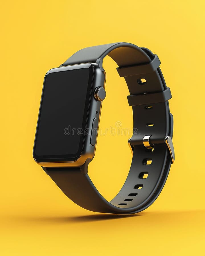 Modern Smartwatch with Sleek Design and Blank Screen Stock Illustration ...