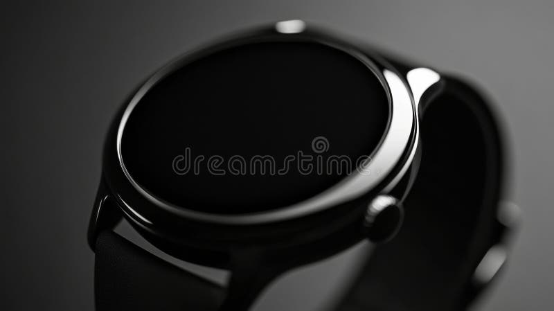 Modern Smartwatch with Sleek Monochrome Design Highlighted in Close-up ...