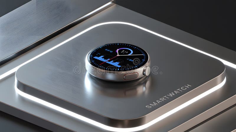 Modern Smartwatch Technology Displayed on Sleek Platform Stock Photo ...