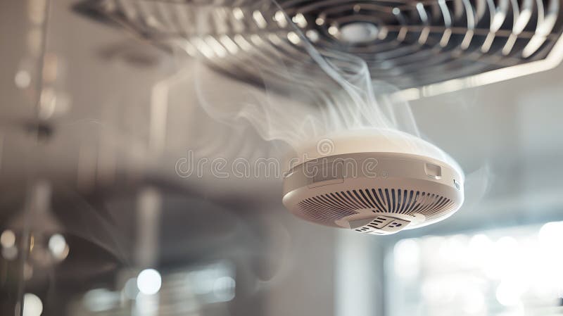 Modern Smoke Detector in Action, Safety Equipment at Work, Home ...