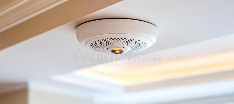 Modern Smoke Detector on Ceiling with Interconnected System for Home ...