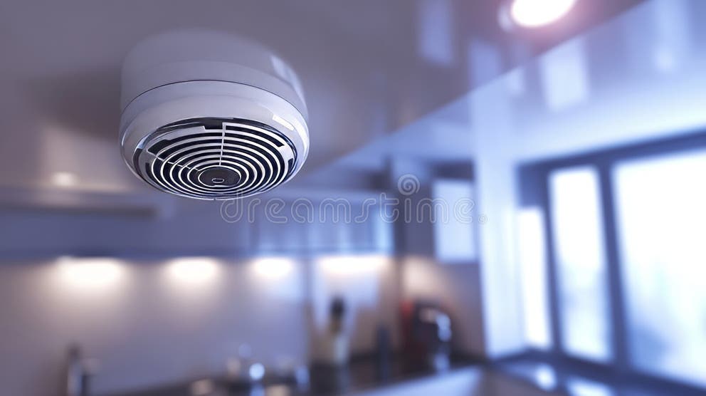 Modern Smoke Detector, Ensuring Home Safety and Security in a Bright ...