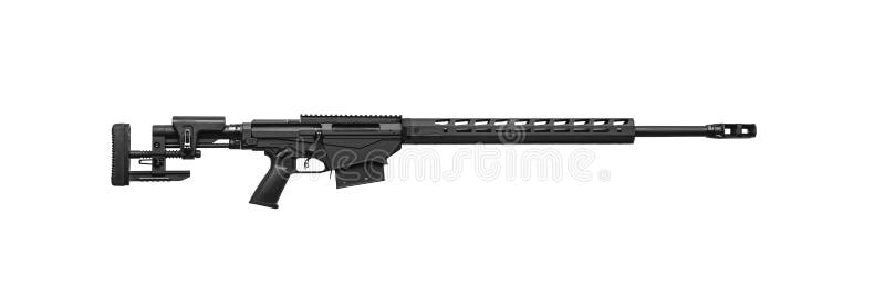 Modern Sniper Rifle without Telescopic Sight Isolate on White ...