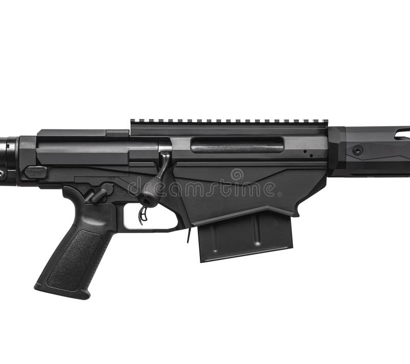 Modern Sniper Rifle without Telescopic Sight Isolate on White ...