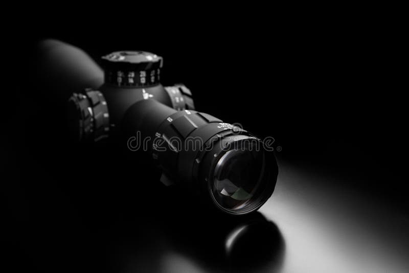 Modern Sniper Scope on a Dark Back. Optical Device for Aiming and ...