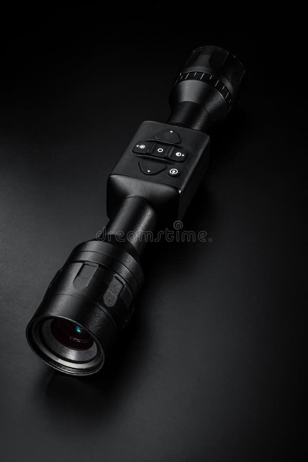 Modern Sniper Scope on a Dark Back. Optical Device for Aiming and ...