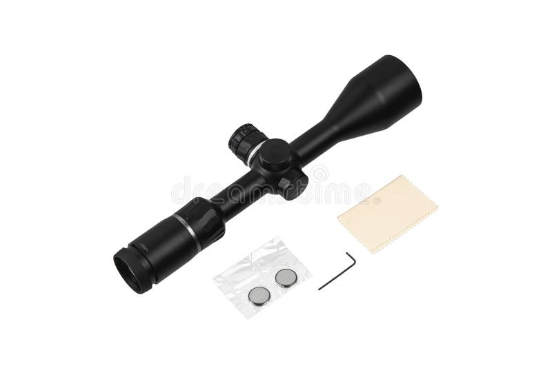 Modern Sniper Scope on a White Back. Optical Device for Aiming and ...