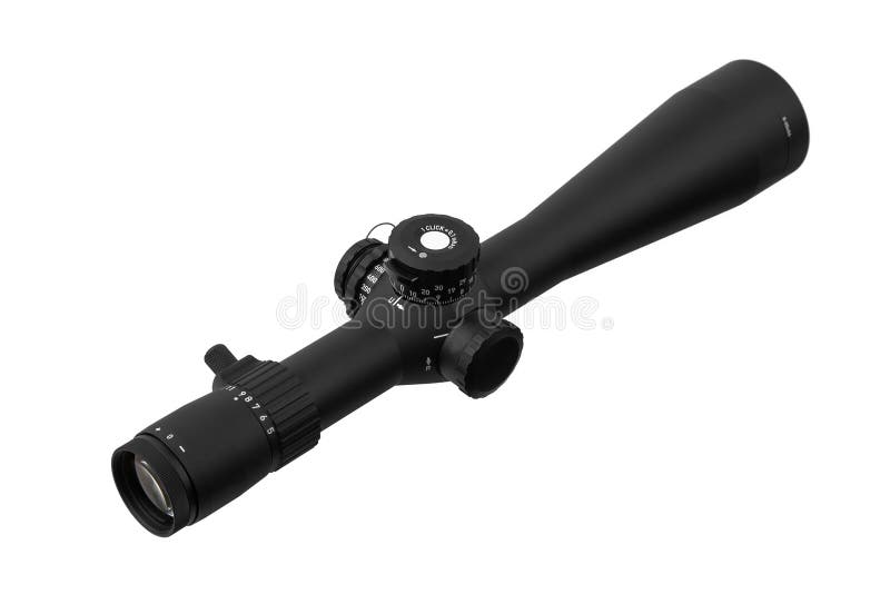 Modern Sniper Scope on a White Back. Optical Device for Aiming and ...