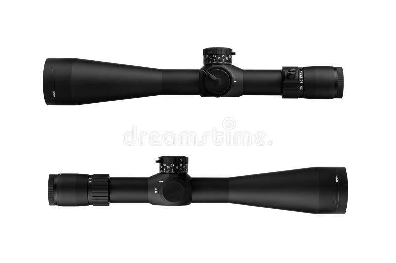 Modern Sniper Scope on a White Back. Optical Device for Aiming and ...