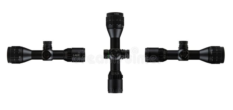 Modern Sniper Scope on a White Back. Optical Device for Aiming and ...