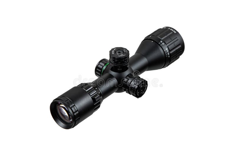 Modern Sniper Scope on a White Back. Optical Device for Aiming and ...