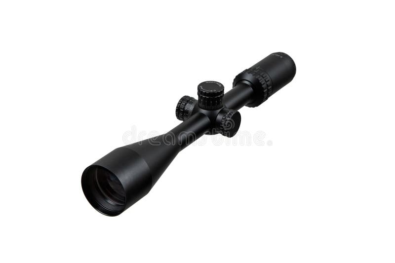 Modern Sniper Scope on a White Back. Optical Device for Aiming and ...