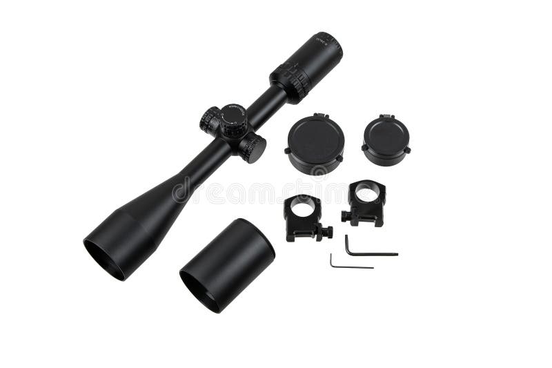 Modern Sniper Scope on a White Back. Optical Device for Aiming and ...