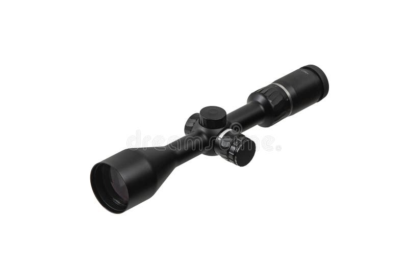 Modern Sniper Scope on a White Back. Optical Device for Aiming and ...