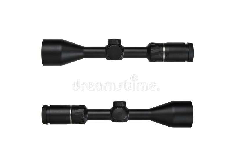 Modern Sniper Scope on a White Back. Optical Device for Aiming and ...