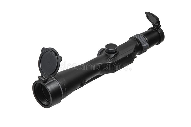 Modern Sniper Scope on a White Back. Optical Device for Aiming and ...