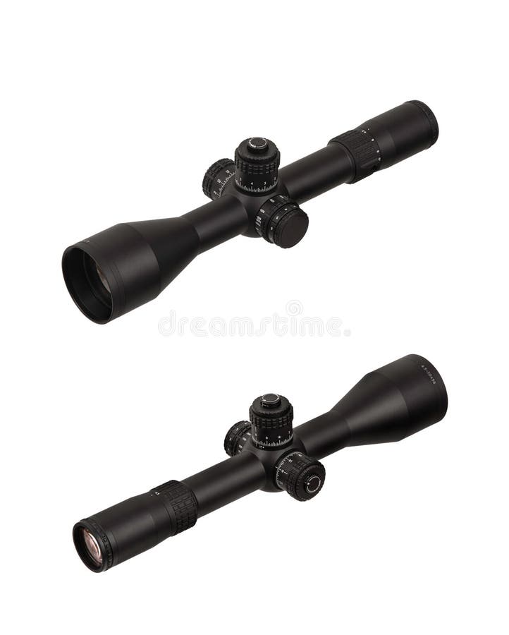 Modern Sniper Scope on a White Back. Optical Device for Aiming and ...