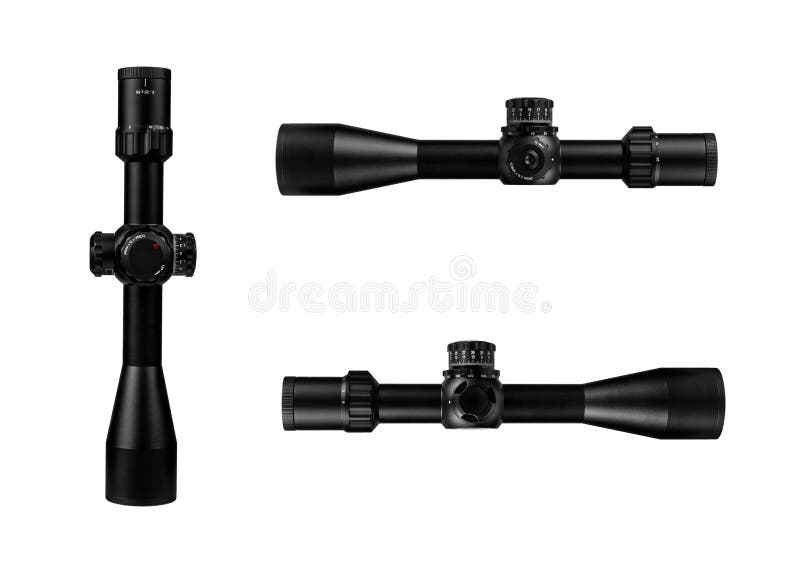 Modern Sniper Scope on a White Back. Optical Device for Aiming and ...