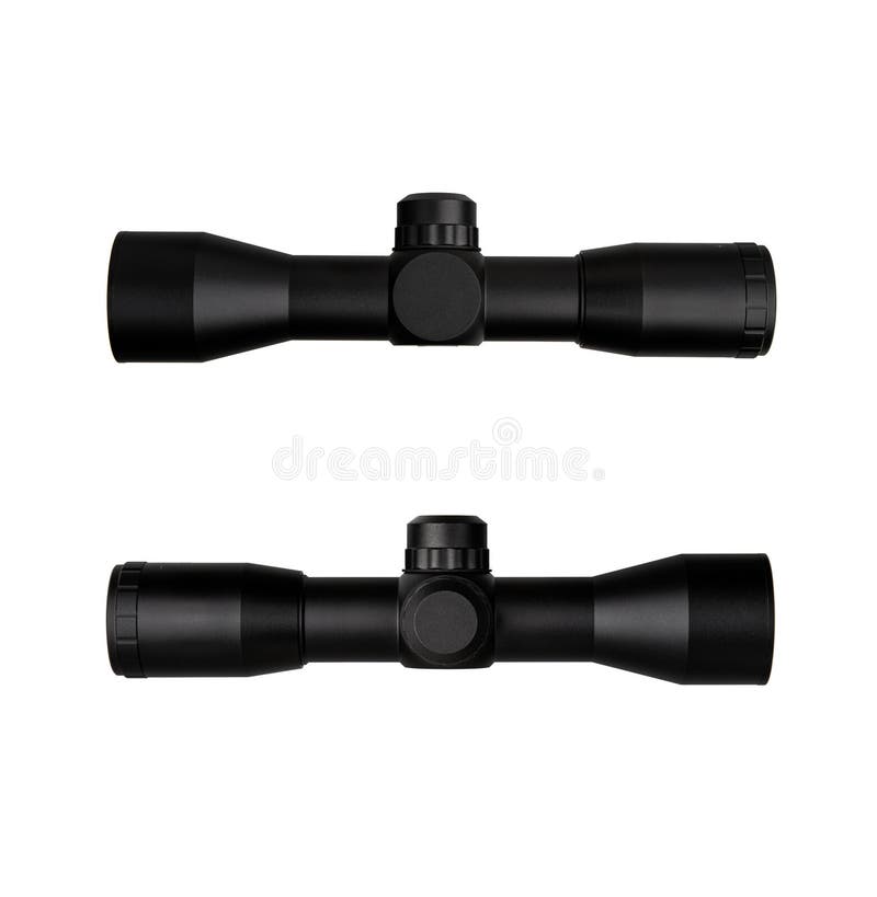 Modern Sniper Scope on a White Back. Optical Device for Aiming and ...