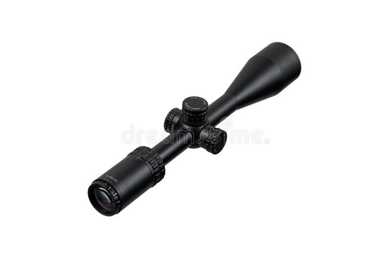 Modern Sniper Scope on a White Back. Optical Device for Aiming and ...