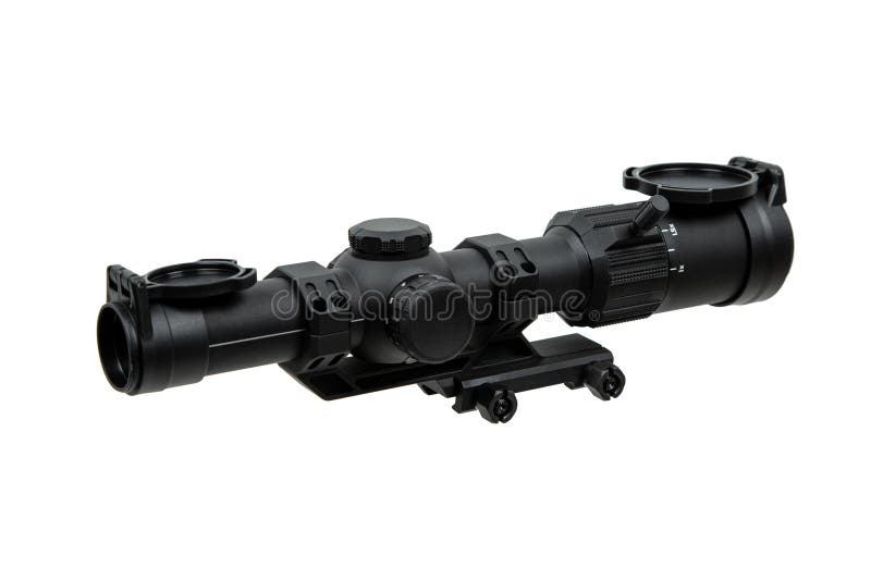 Modern Sniper Scope on a White Back. Optical Device for Aiming and ...