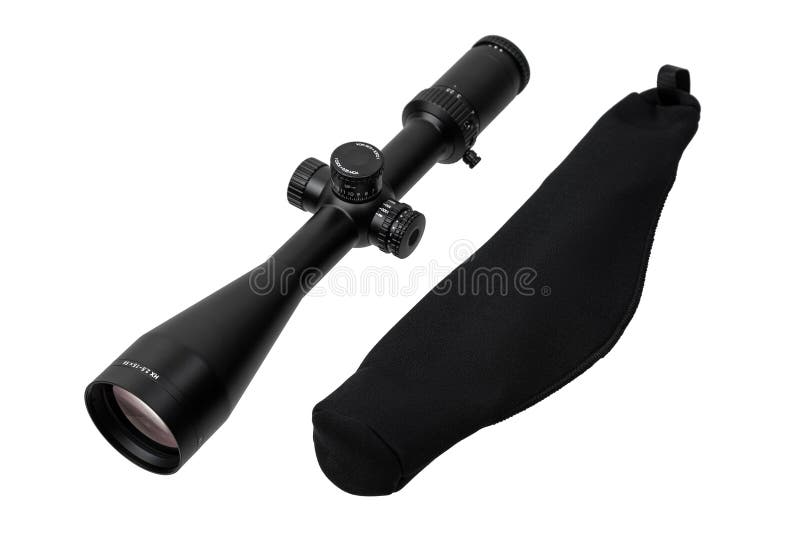 Modern Sniper Scope on a White Back. Optical Device for Aiming and ...