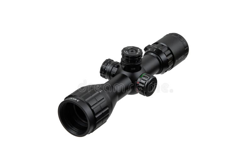 Modern Sniper Scope on a White Back. Optical Device for Aiming and ...