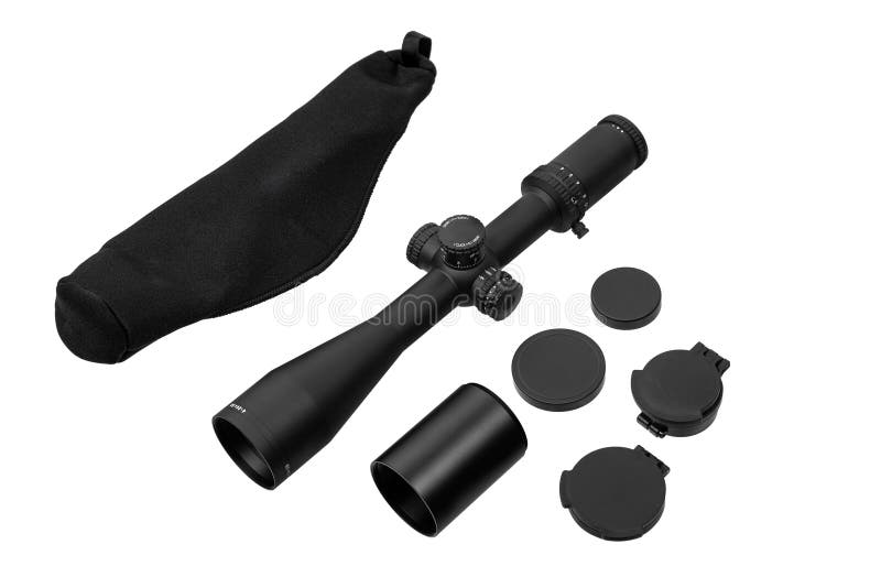 Modern Sniper Scope on a White Back. Optical Device for Aiming and ...