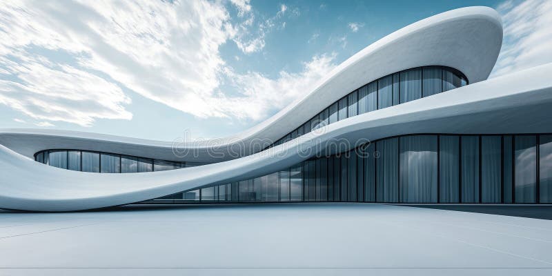 Modern Snow Covered Architecture Stunning Building Design Stock ...