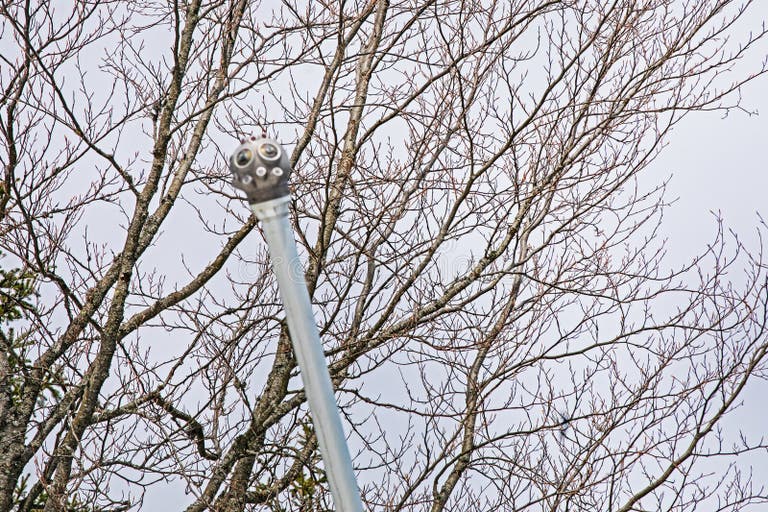Modern Snow Generator with Lights on the Downhill Slope. Stock Photo ...